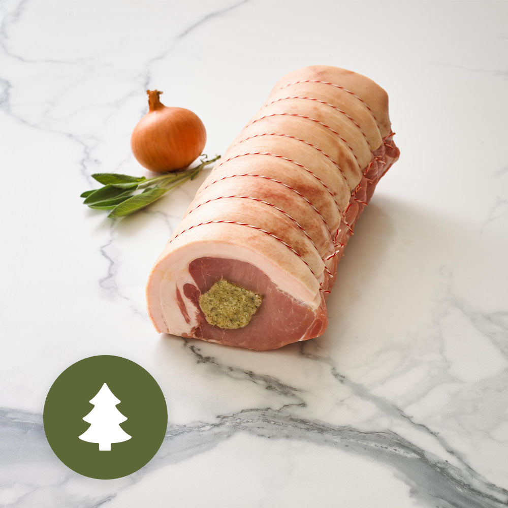 Free Range Pork Loin Rolled with Traditional Sage and Onion Stuffing ...
