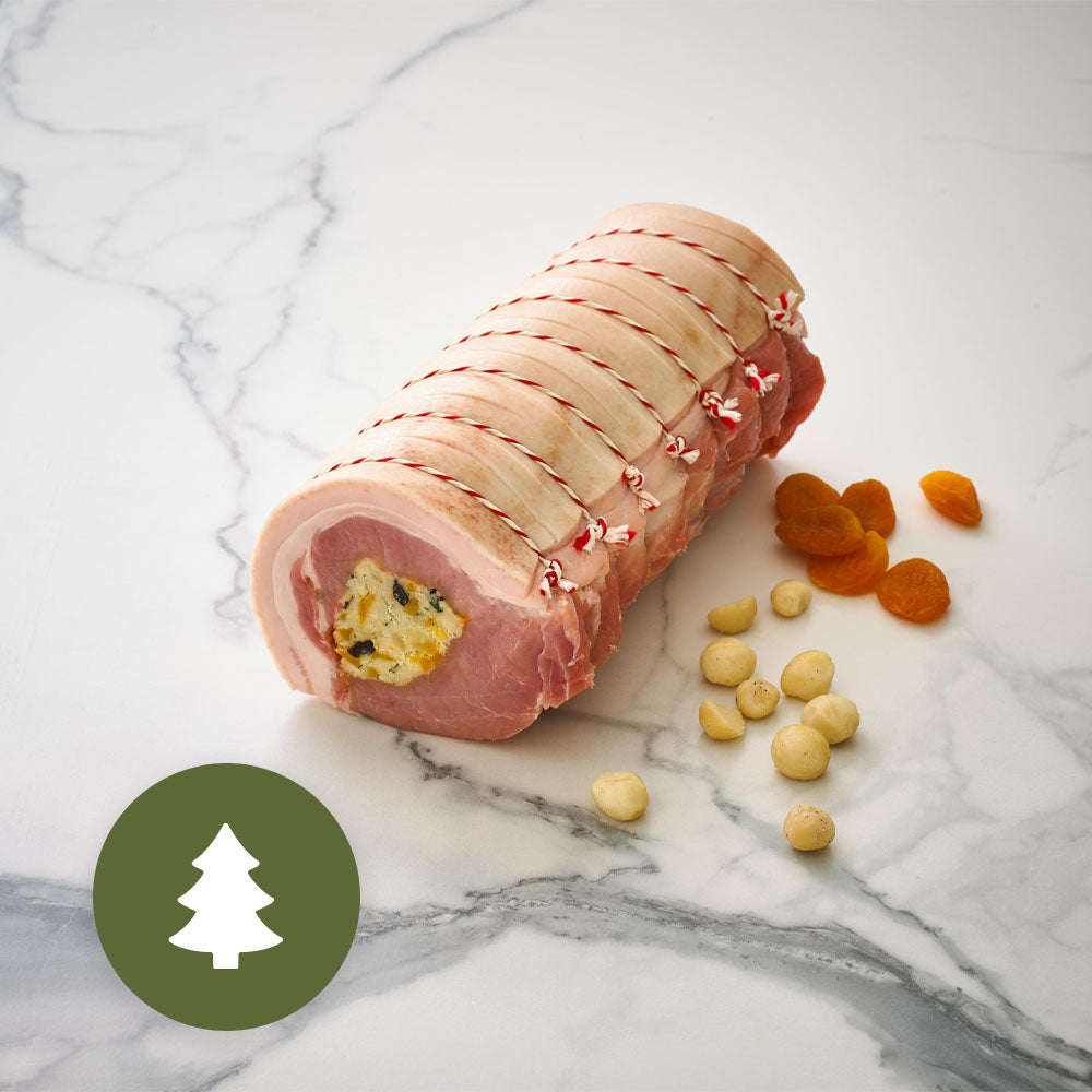 Free Range Pork Loin Rolled with Apricot and Golden Macadamia Nut ...